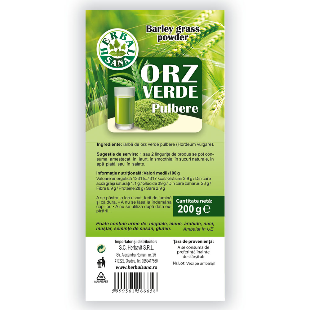 ORZ VERDE PULBERE – 200G - HerbalSana